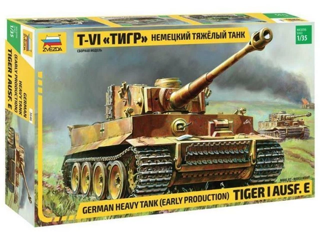 GERMAN HEAVY TANK Tiger I Ausf. E Early Production 3646 ZVEZDA 1:35 New ...
