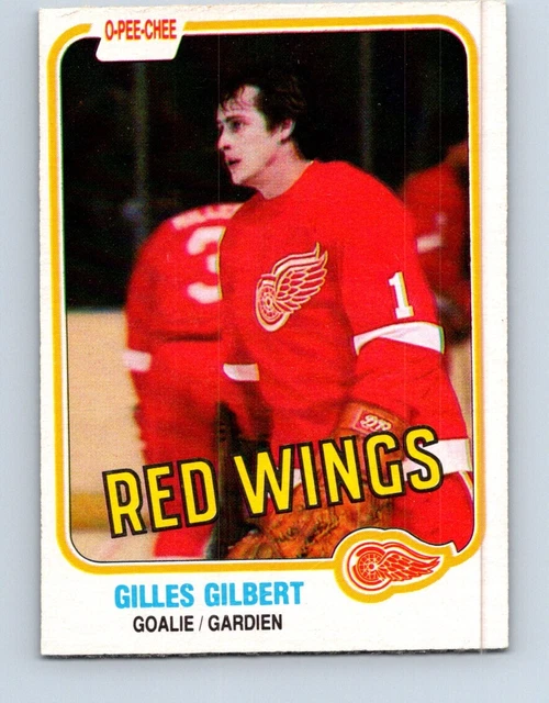 VINTAGE HOCKEY CARD Opc 1981 Detroit Red Wings Goalie Gilles Gilbert ...
