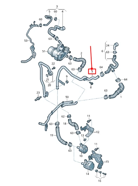NEW VW GOLF Vii 5G Mk7 Engine Coolant Pipe 04L121065Cp Genuine £56.80 ...