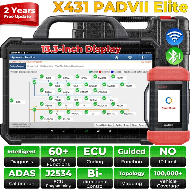 LAUNCH X431 PAD VII PAD 7 Profi OBD2 Diagnosegerät Scanner ECU Programm ...