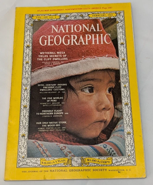 THE NATIONAL GEOGRAPHIC Magazine Paperback Book Volume 125 No. 2 ...