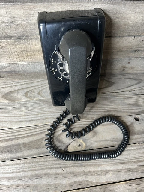 VINTAGE ROTARY DIAL TelePhone Western Electric Bell System Black Wall Mount 554 £84.22 - PicClick UK