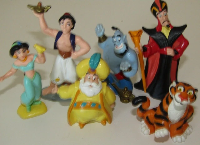 WALT DISNEY COLLECTION of 6 Aladdin PVC Character Figures Bullyland ...