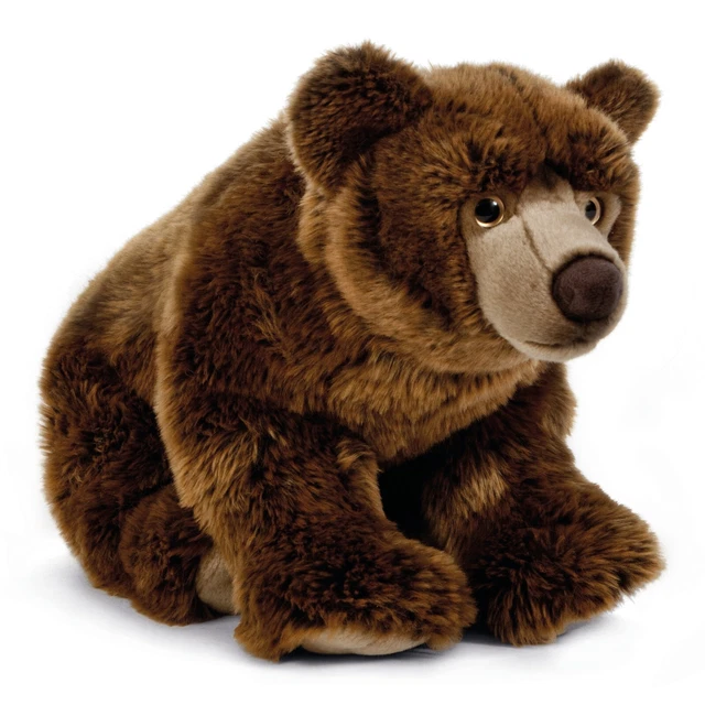 GRIZZLY BEAR SOFT Toy Animal Teddy by Living Nature. Wild Animal Gift ...