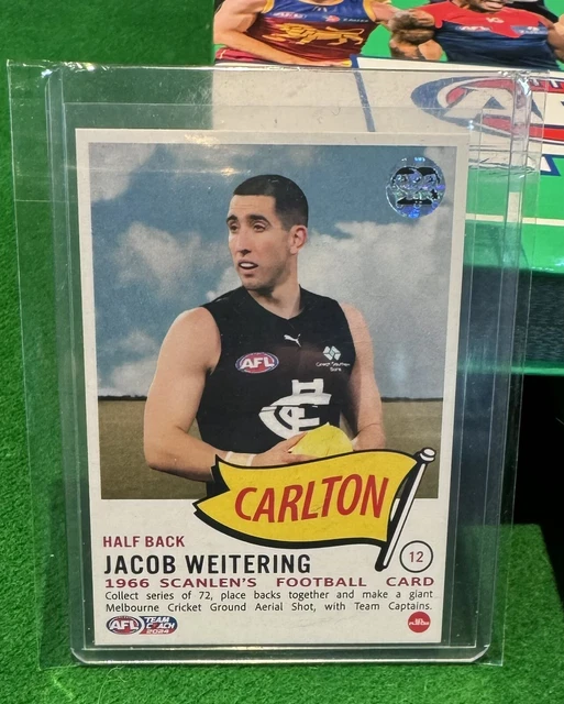 2024 AFL TEAMCOACH Rare Retro Scanlens Jacob Weitering Carlton Blues ...