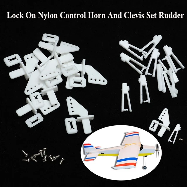 AIRPLANE RUDDER SERVO Ailerons Control Horn Fixed Wing Clevis Set ...
