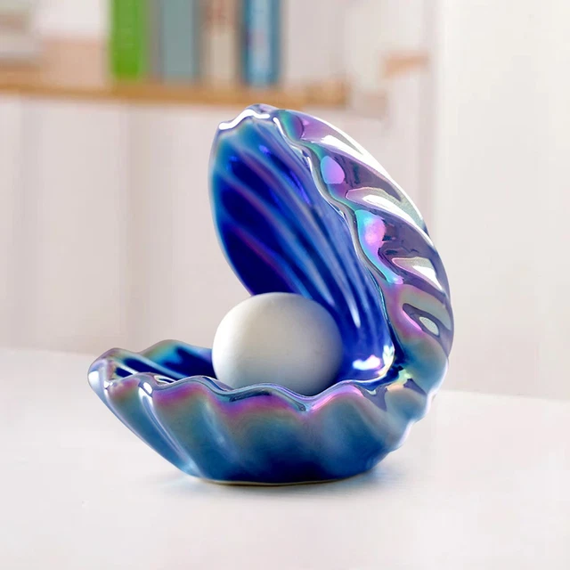 LED SHELL PEARL Night Light Ceramic Cute Seashell Light Desktop Light ...