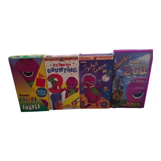 BARNEY & FRIENDS VHS Tapes Lot 4 Outer Space Zoo Counting Colors ...
