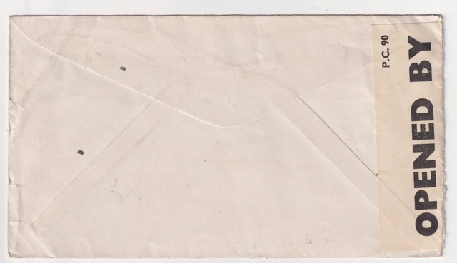 WW2 UNITED STATES WHEELING W. VA 30c Airmail Cover to Derby Censored ...