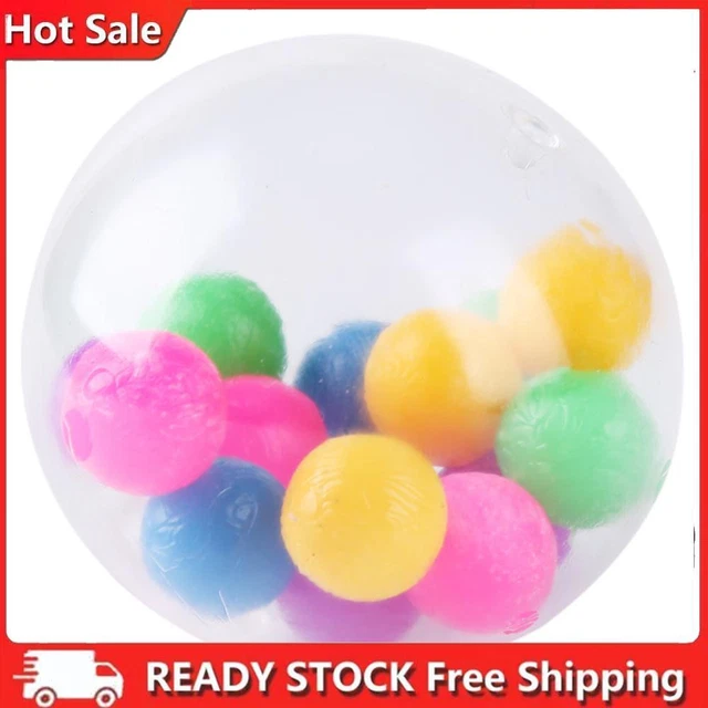 RAINBOW SQUEEZE BALL Hand Exercise Soft Squeezing Ball Kids Gift for ...