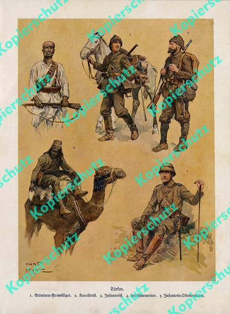 HANS PRINTZ TURKEY Army Leader Uniforms Bedouin Camel Rider Ottomans ...