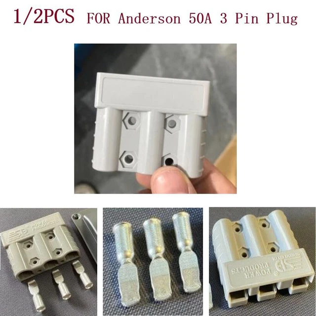 FOR ANDERSON CONNECTOR 50A 3Pin Plug DC-DC Charger & Wiring W/ Terminal ...