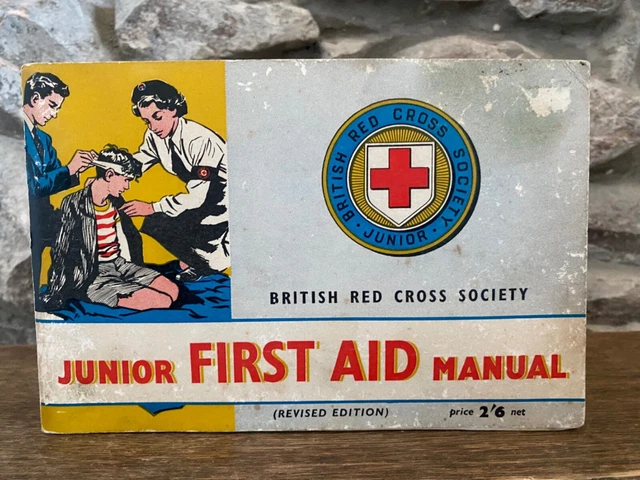 RARE BRITISH RED Cross 1950s Junior First Aid Manual Medical Medicine ...