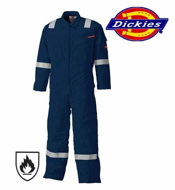 DICKIES SIZE 48T Lightweight PYROVATEX Navy COVERALL BOILER SUIT Flame ...