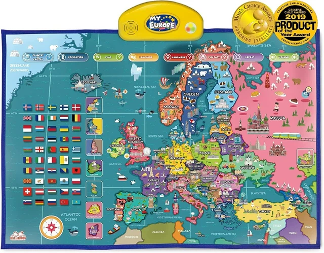 BEST LEARNING I-POSTER My Europe Interactive Map, Educational Talking ...