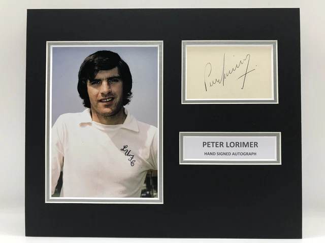 RARE PETER LORIMER Leeds United Signed Photo Display + COA AUTOGRAPH ...