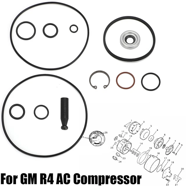 FOR GM R4 AC Compressor Reseal Kit 14mm Shaft Seal Double Lip Seal ...