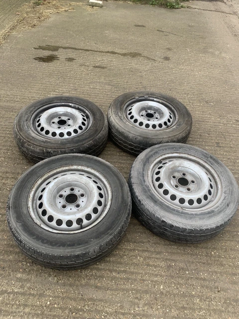 VW TRANSPORTER T6 T5 STEEL WHEELS FULL SET X4 4x 205/65/16 TYRES £95.00 ...