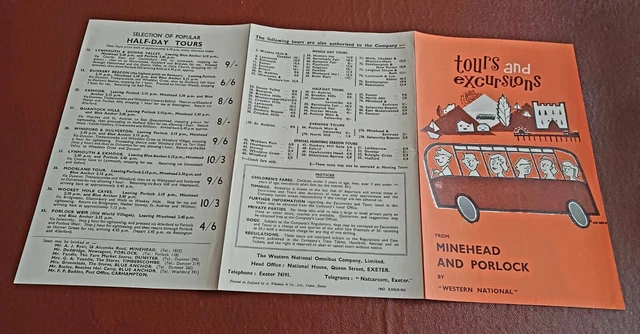 WESTERN NATIONAL - Timetable - Coach Tours & Excursions - Minehead ...