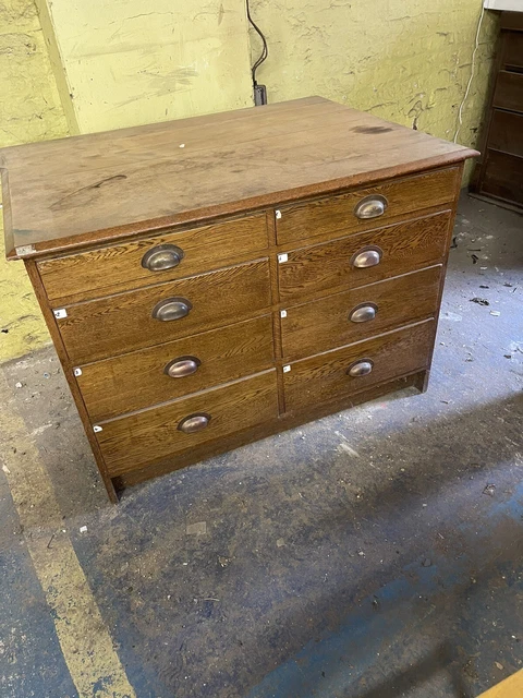 VINTAGE EIGHT DRAW Plan Chest Architects Drawers £350.00 - PicClick UK