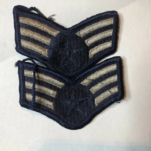 1980'S USAF UNITED States Air Force senior Airman stripes subdued star ...