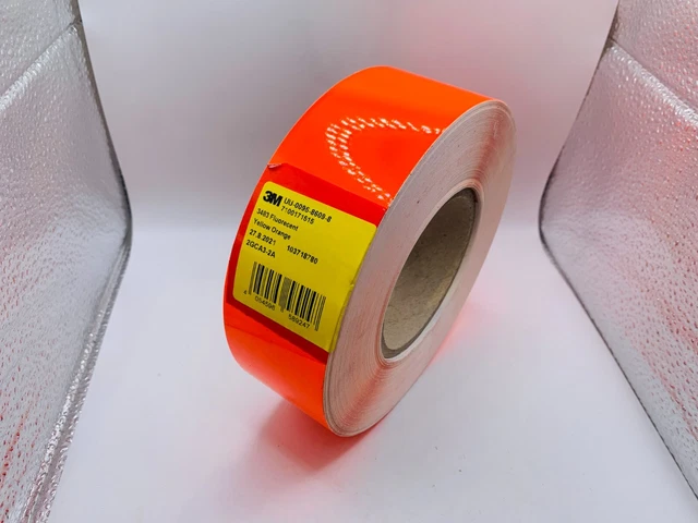 3M DAYGLO 50MM X 50M Fluorescent 3483 Yellow Orange High Vis Marking ...