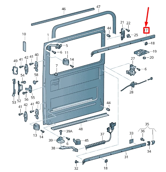 VW CRAFTER 2F MK1 Left Sliding Door Upper Guide Rail 2E1843875 NEW ...