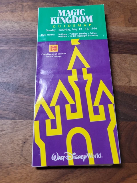 WALT DISNEY WORLD Magic Kingdom Guide Map 1996 £12.31 - PicClick UK