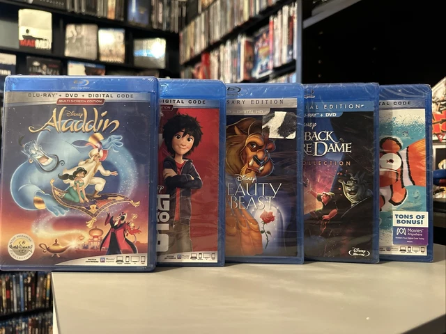 DISNEY BLU-RAY LOT (6-Movie Total) Animated Family Digital Aladdin Nemo ...