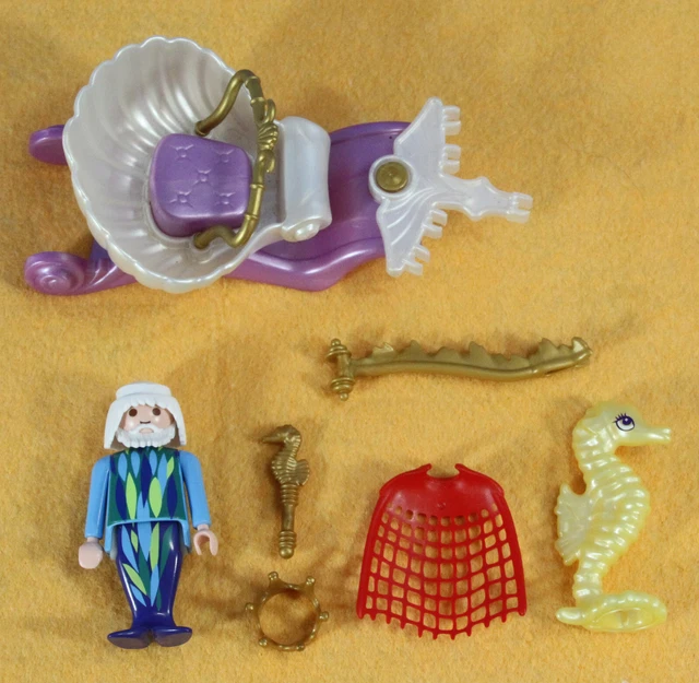 PLAYMOBIL 4815 KING Neptune chariot hippocampe sirène merman frais de ...