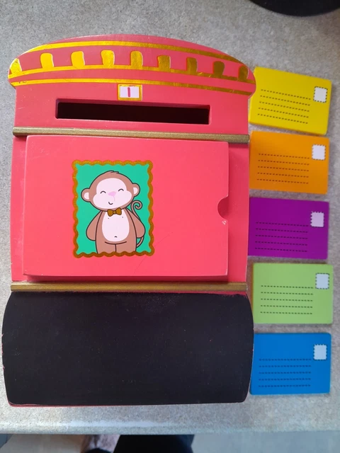 ELC WOODEN POSTBOX / Letterbox Toy Learning Resource Playset With 5 ...