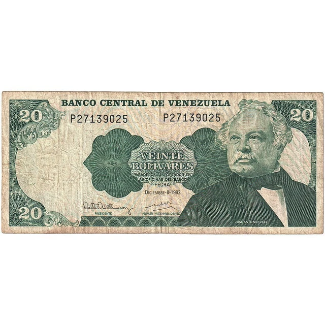 [#636331] BILLETE, 20 Bolivares, 1992, Venezuela, 1992-12-08, KM:63d ...