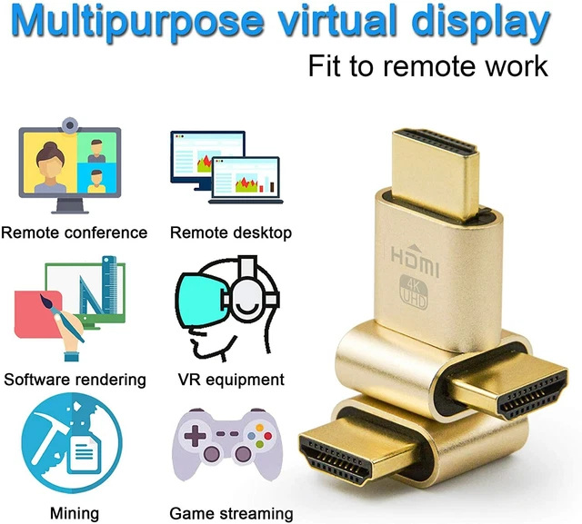 HDMI DISPLAY EMULATOR DDC EDID Headless Ghost Dummy Plug RTX Mining $21 ...