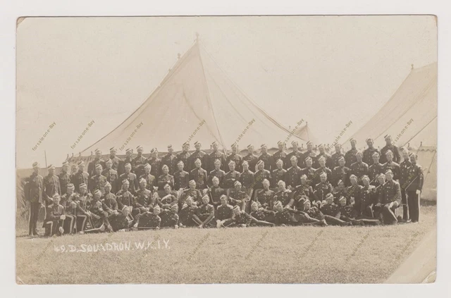PRE-WW1 PHOTO QUEENS Own West Kent Yeomanry, D Squadron on camp ...