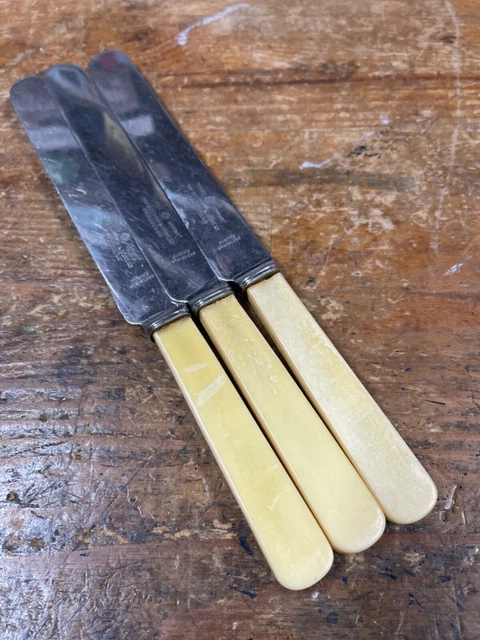 ANTIQUE DINNER KNIVES WM Hutton Cross Arrows Mark Firth Sheffield 24 ...