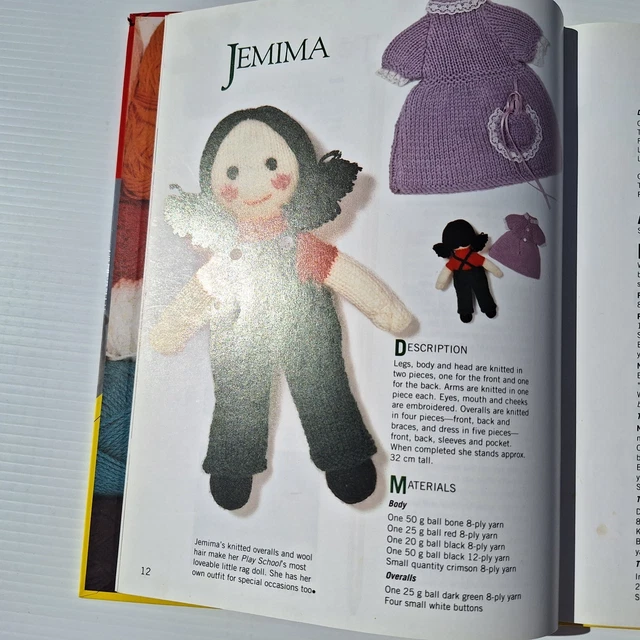 BOOK OF KNITTED Toys ABC for Kids Banana Pyjama Mr Squiggle Fido Jemima ...