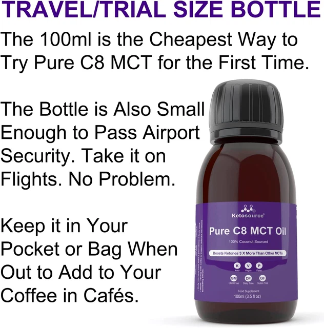 PREMIUM PURE C8 MCT Oil | Boosts Ketones 3X More than Other Mcts | Highest Purit £11.00 ...