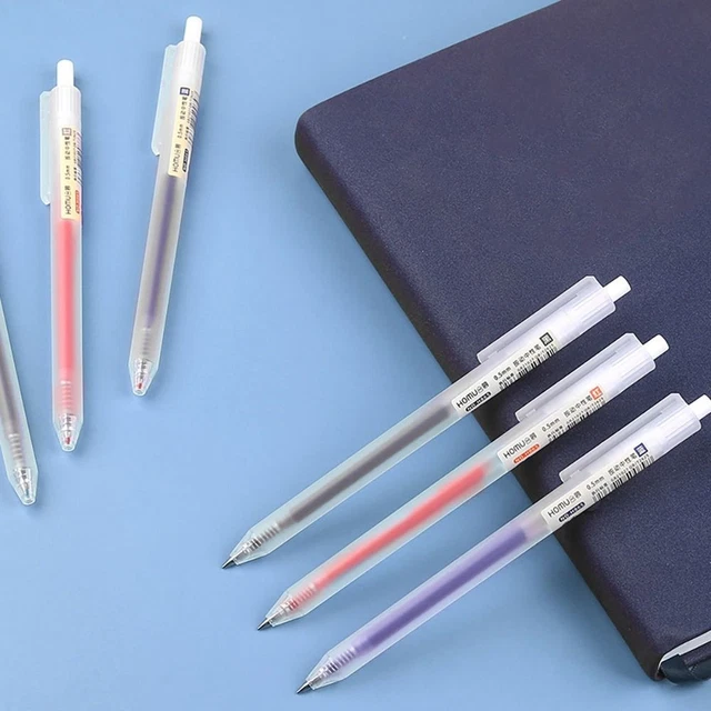BLACK/BLUE/RED INK GEL Pen Press Type Ballpoint Pen Writing Tool ...