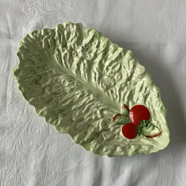 CARLTON WARE - Lettuce Leaf & Tomato Dish 23.5 cm Long Made In England ...