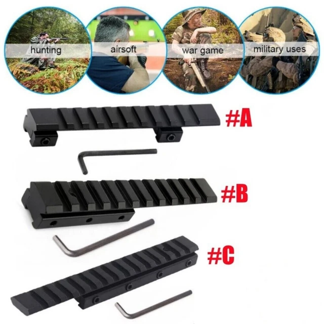 11MM DOVETAIL TO 20mm Weaver Picatinny Rail Converter Scope Adapter ...