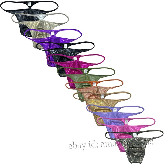 MEN GLOSS G-STRING Thong Underwear Classics Pouch T-back Elastic Sex ...