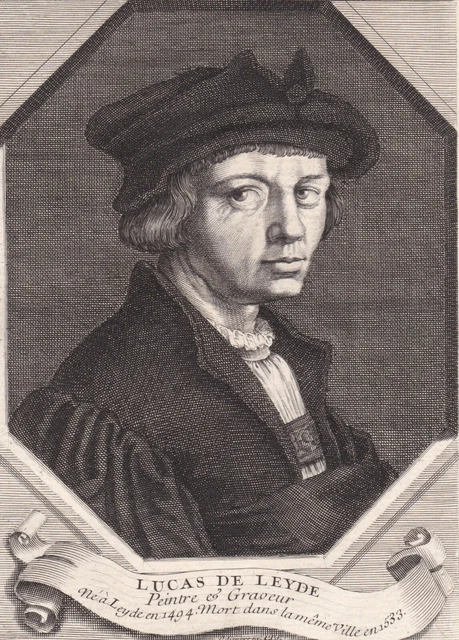 PORTRAIT XVIIIE LUCAS van Leyden Lucas de Leyde Huighensz Peintre ...