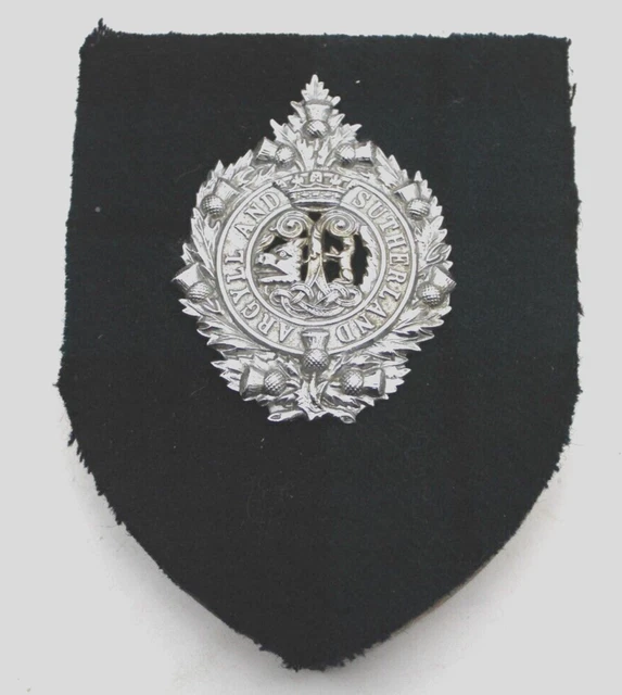 WW2 ARGYLL AND Sutherland Highlanders Regiment Cap Badge Mounted to ...