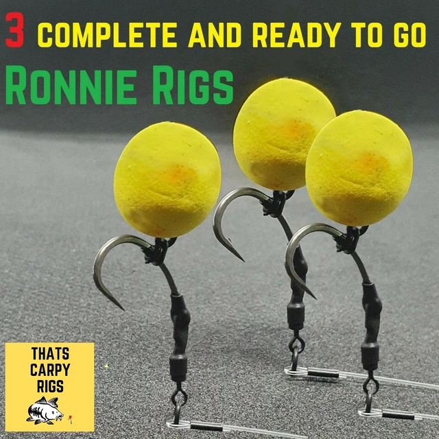 3 RONNIE RIGS spinner rig / ready tied carp rigs / ronnie rig / korda ...