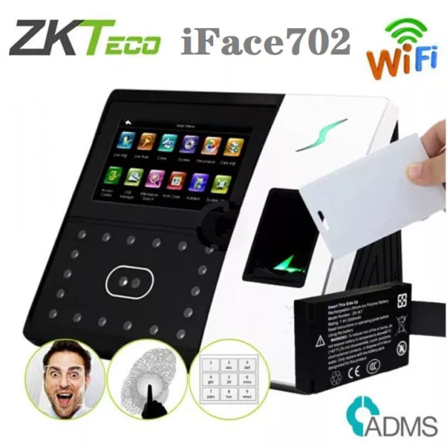 ZKTECO IFACE702 FACE Biometric Fingerprint Recognition Time Clock ... ZKTECO IFACE702 FACE Biometric Fingerprint Recognition Time Clock ...