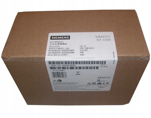 SIMATIC S7-1200, CPU 1217C, 6Es7217-1Ag40-0Xb0 Siemens £701.26 ...