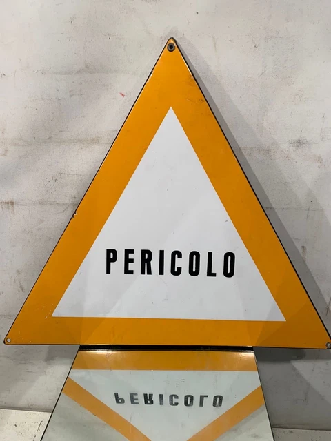 CARTELLO DI PERICOLO smaltato vintage EUR 250,00 - PicClick FR