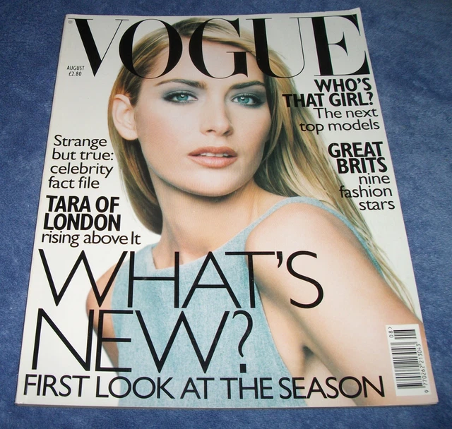 VOGUE MAGAZINE AUGUST 1997 TARA PALMER TOMKINSON Naomi Vintage 1990s ...