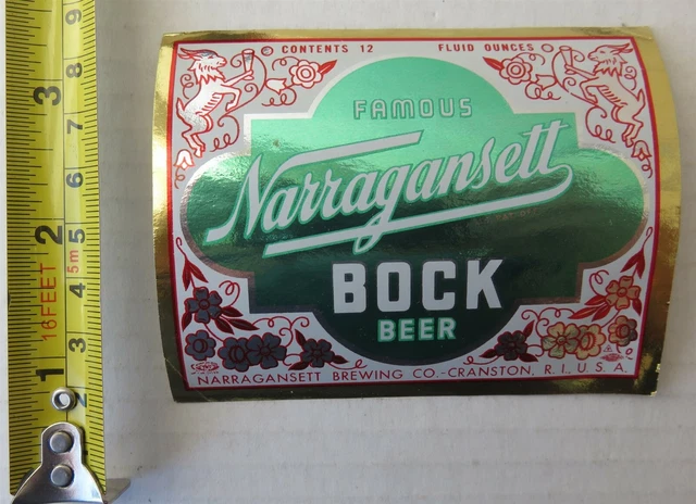 VINTAGE FAMOUS NARRAGANSETT Bock Beer Label (Inv34215) $4.95 - PicClick CA