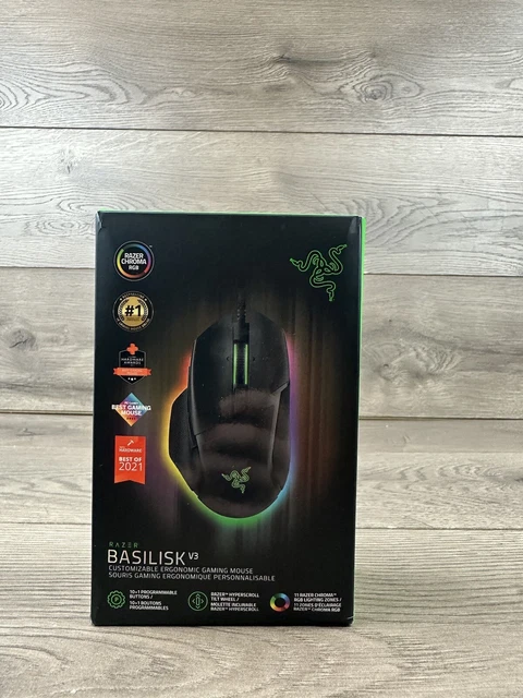 RAZER BASILISK V3 Wired Optical Gaming Mouse with Chroma RBG Lighting ...